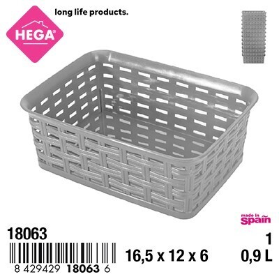 CANASTA TEJIDA RECTANGULAR COLOR GRIS 0.9L 1UND – Grupo Yuan Dong