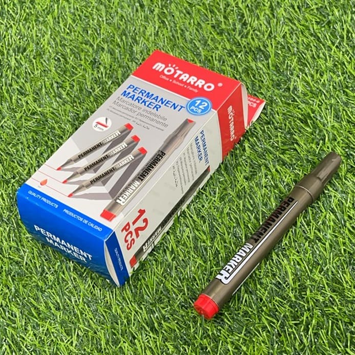 SET DE MARCADOR PERMANENTE COLOR ROJO 1UND (12PCS) – Grupo Yuan Dong