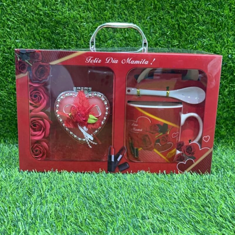SET DE JARRA CERÁMICA CON TAZITA Y CUCHARA Y JOYERO DE ROSA 1UND ...