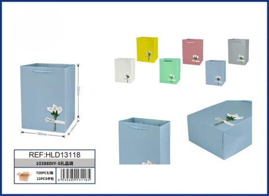 BOLSA REGALO DE COLOR LISO DE FLOR DIY 23*18*10 1UND / HLD13118 ...